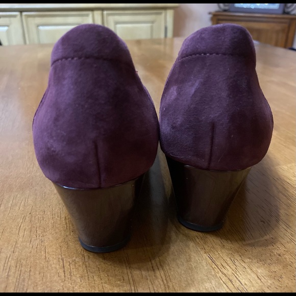 Clarks | Shoes | Collection By Clarks Burgundy Suede Comfort Wedge Heel ...